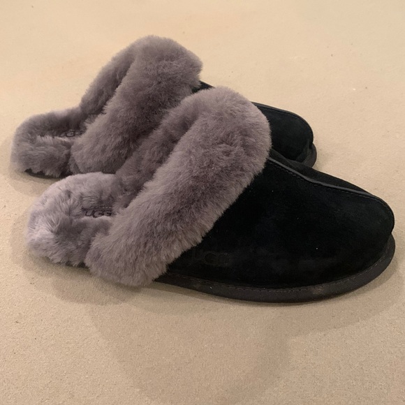 UGG | Shoes | New Ugg Black And Gray Coquette Slippers Size 9 Womens ...